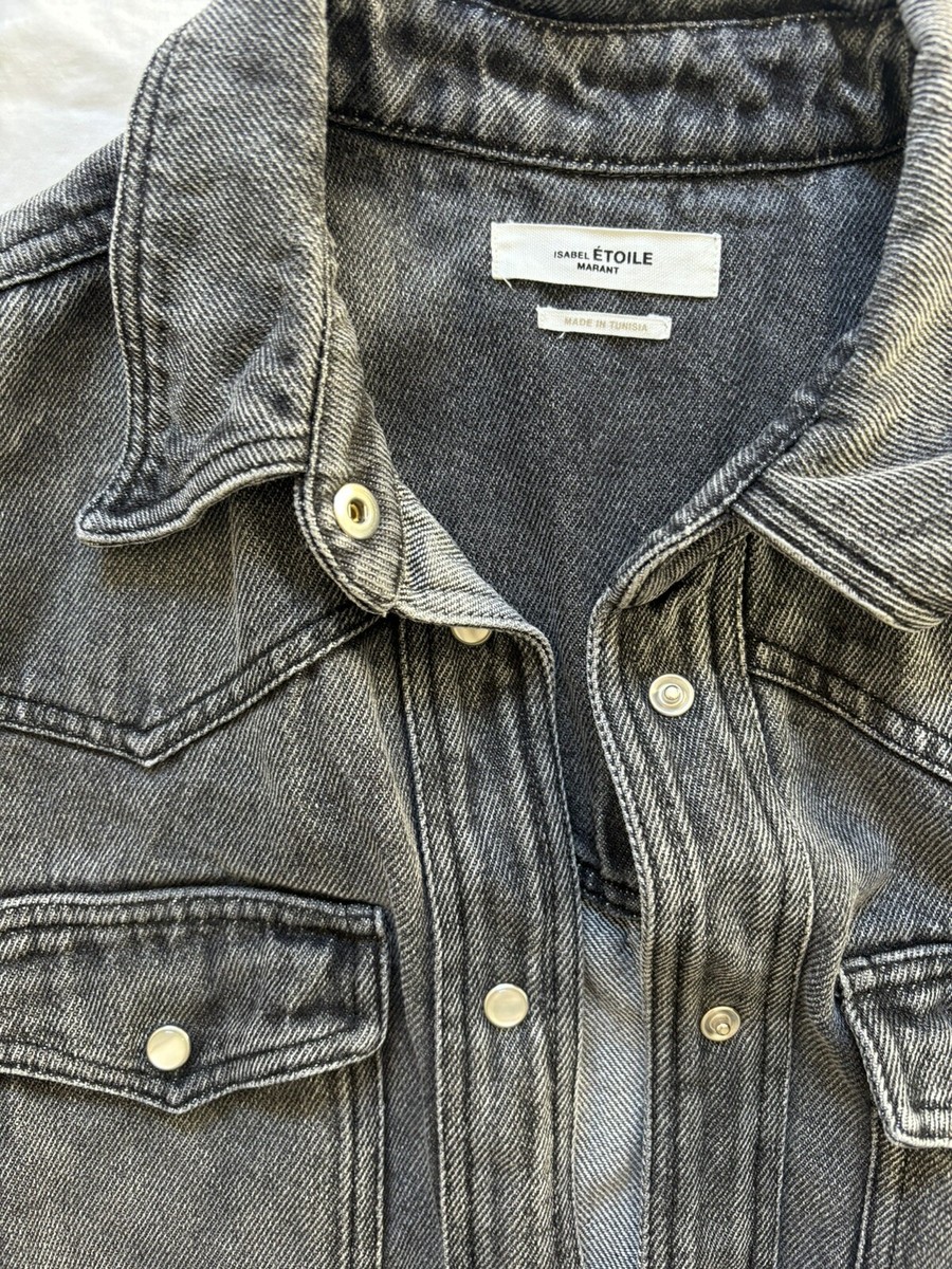 ISABEL MARANT ETOILE - Tahisse Grey Fluid Denim Shirt - Size ISABEL MARANT ETOILE - Tahisse Grey Fluid Denim Shirt - Size