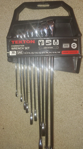 TEKTON 1922 1/4-7/8-Inch Cr-V Extra Long Combination Wrench Set, Inch ...