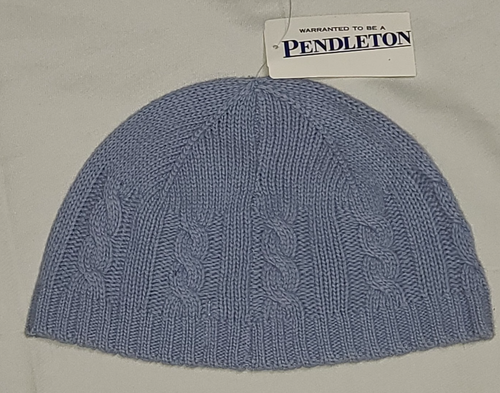 Pendleton Cable Beanie Winter Hat Women's O/S Light Blue Lambs Wool Angora NWT | eBay