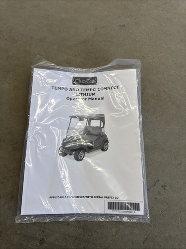 Owners Manual Club Car Tempo & Tempo Connect Lithium | eBay