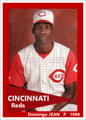 Domingo Jean - 1996 Cincinnati Reds - 2.5 x 3.5 custom card (blank back ...