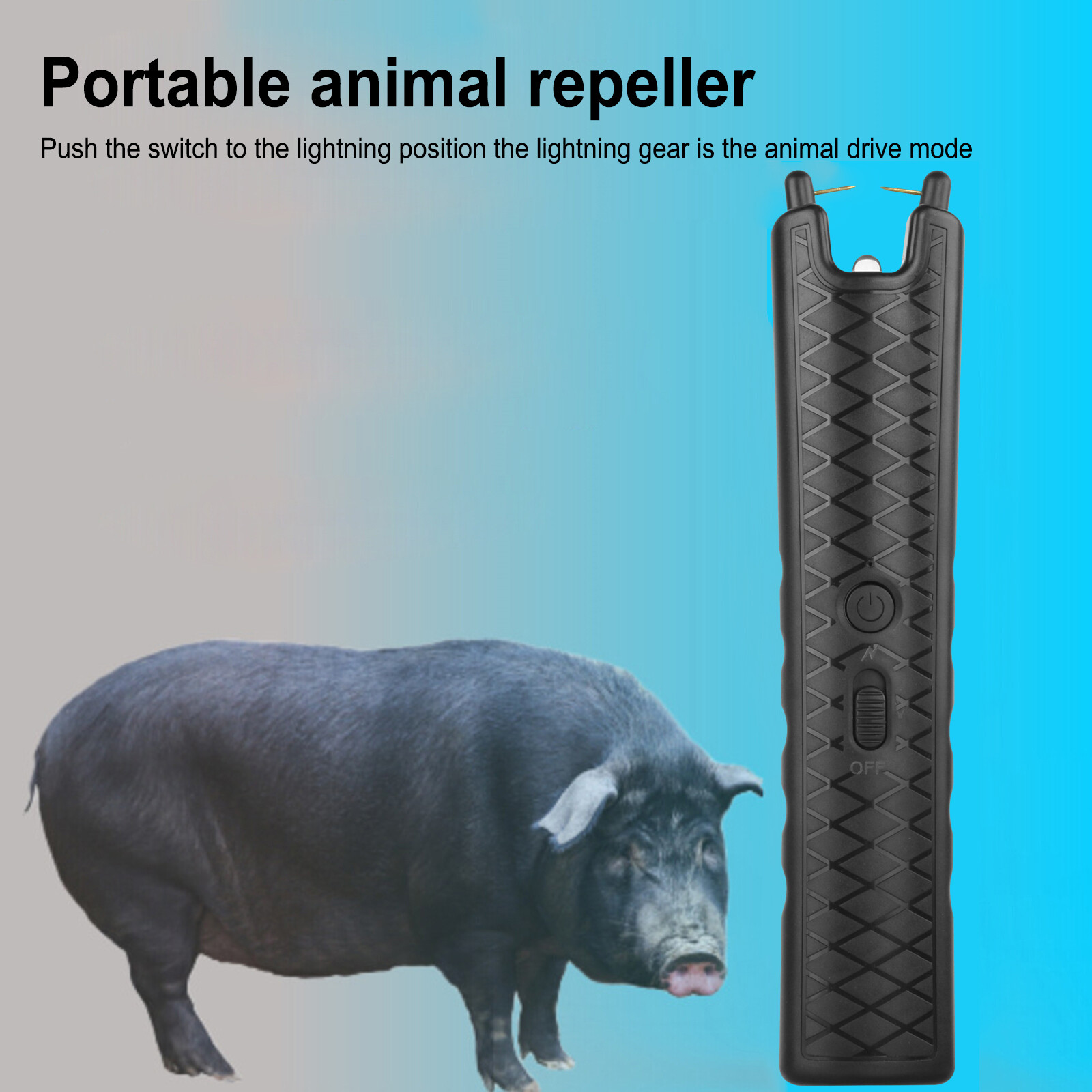 23cm Electric Cattle Prod Prodder Pig Cow Repeller Handheld Livestock ...