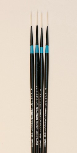 4 pc Aspen Liner Artist Brush Set. Produces long thin lines of color ...