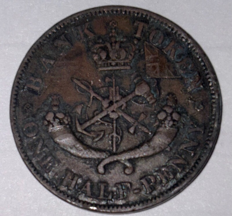 1852 Copper Bank Of Upper Canada One Penny Bank Token | eBay