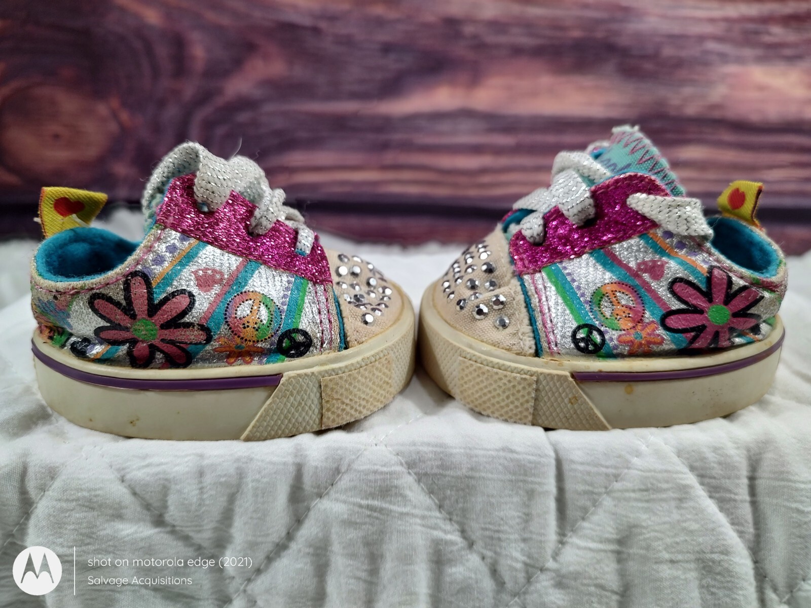 Build a Bear SKETCHERS Twinkle Toes Rhinestones PINK Glitter Shoes Pair ...