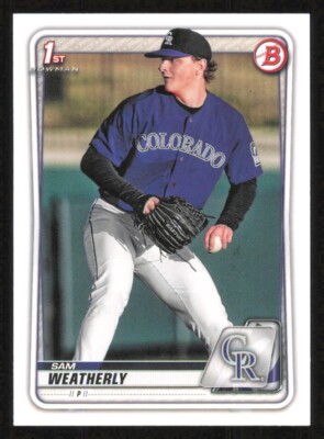2020 Bowman Draft SAM WEATHERLY 1st Year Baseball card COLORADO ROCKIES ...
