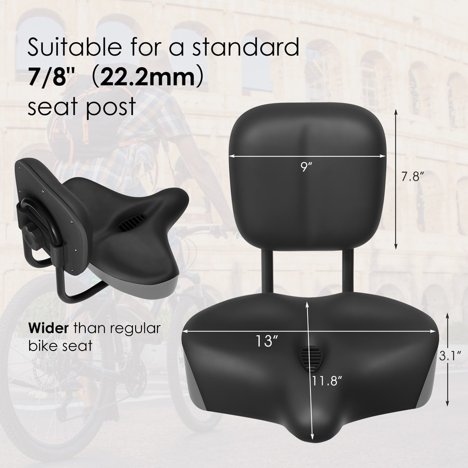 MOONCOOL Universal Bike Seat with Backrest Bicycle Tricycle Saddle Seat ...