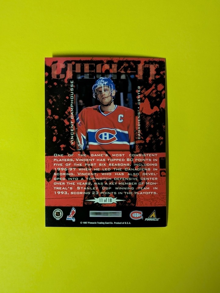 1997-98 SCORE CHECK-IT INSERT VINCENT DAMPHOUSSE #11 OF 18 MONTREAL ...