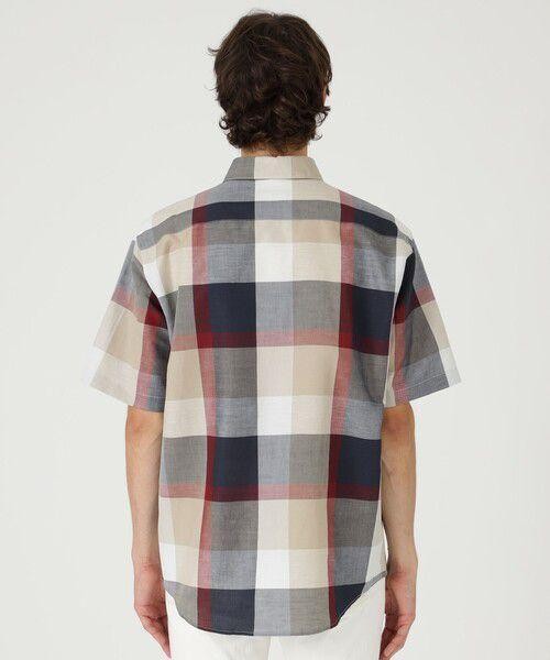 BLACK LABEL CRESTBRIDGE Short Sleeve Shirt Crest Check Cotton Linen L ...