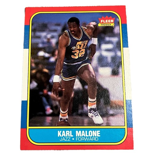 1986 Fleer #68 Karl Malone RC ROOKIE GREAT CENTERING AND COLOR Utah ...