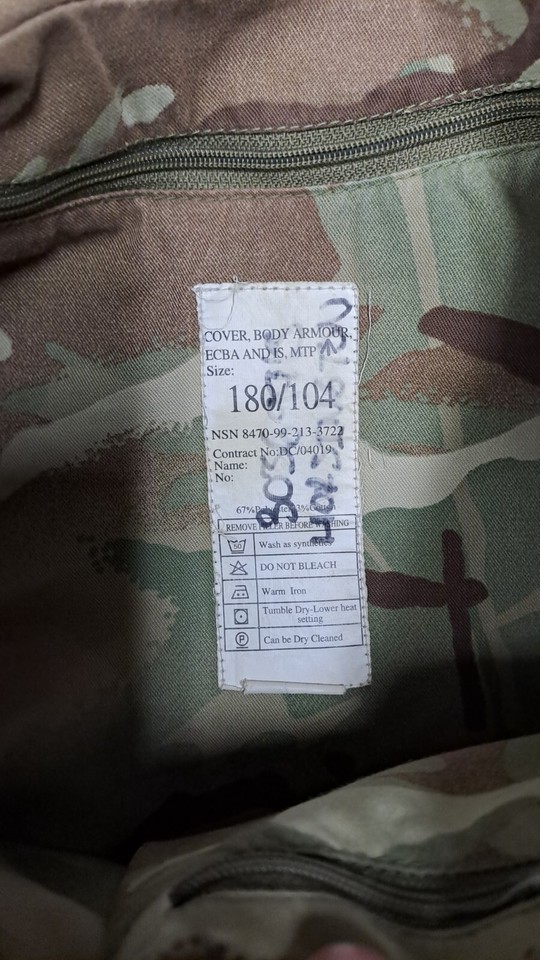 5 X British Army Flak Jackets Soft Combat Body Armour British Army MTP ...