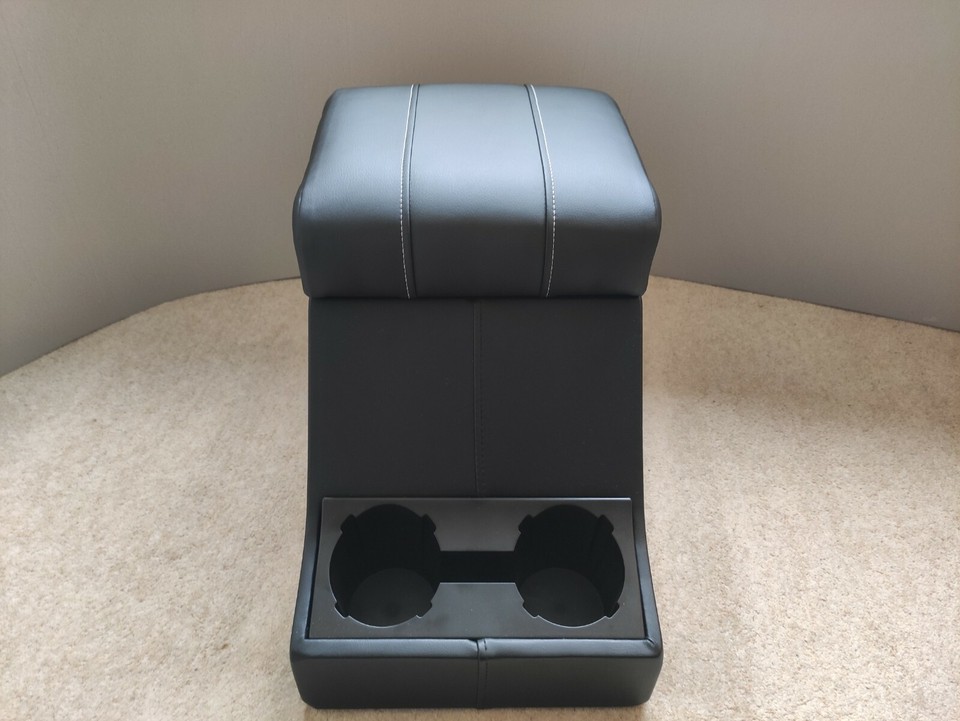 Cubby Box Lid, Land Rover Defender 90 / 110, Black Real Leather white ...