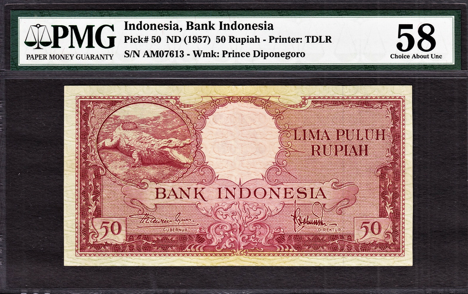 Indonesia 50 Rupiah ND (1957) Pick-50 About UNC PMG 58 | eBay