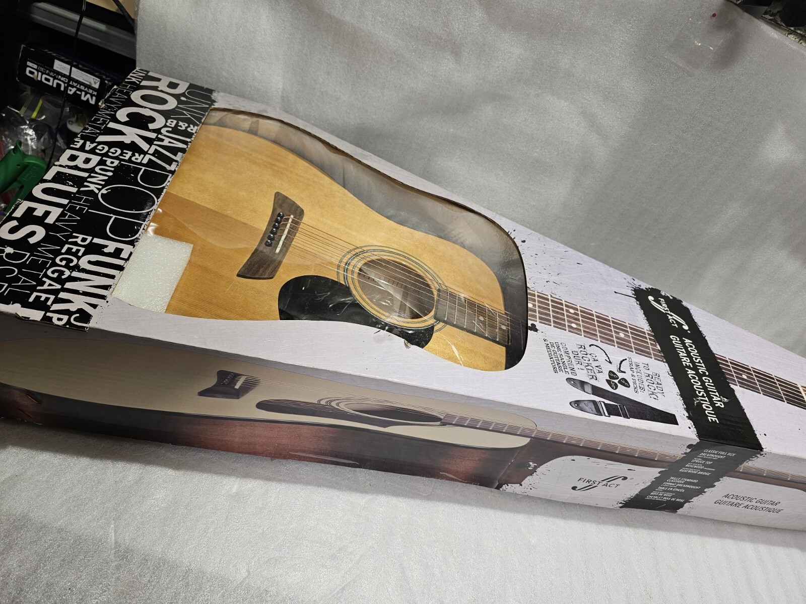 First Act Acoustic Guitar MG465 Beige Brown Guitar New In Box | eBay