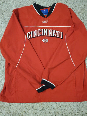 REEBOK CINCINNATI REDS MLB V NECK PULLOVER WINDBREAKER SZ XL ...