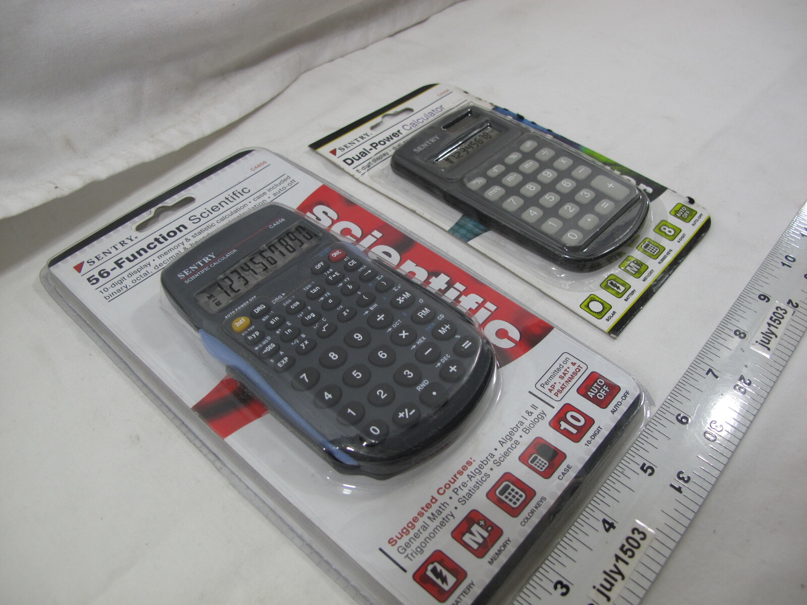 NEW Sentry Calculators - (1) 56-Function Scientific CA656 + (1) Dual ...