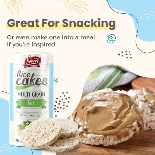 Pack of 3 Multigrain Rice Cakes Gluten Free Crispy Healthy Snack 3.1 ...