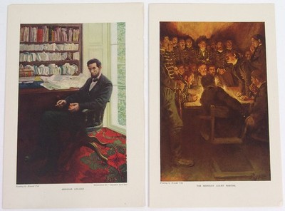 Vtg 1909 HOWARD PYLE Prints Abraham Lincoln & Civil War Court Martial ...
