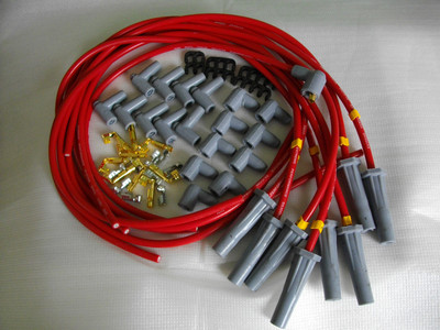 SPARK PLUG LEADS 9 MM UNIVERSAL RED STRAIGHT HOLDEN CHEV FORD ...
