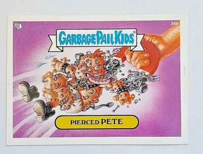 GARBAGE PAIL KIDS 34B PIERCED PETE STICKER CARD WITH GUTSY GABRIEL PIC ...