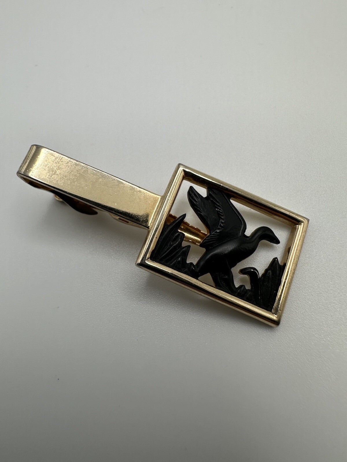 Vintage 5cm Swank Duck Hunting Mallard Tie Clip - Gem