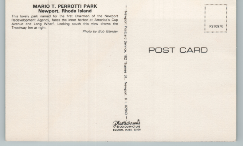 Vintage Postcard Mario T Perrotti Park Newport Rhode Island | eBay