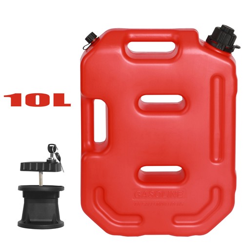 10L Fuel Tank Gas Oil Petrol Storage Can Container & Lock Mounts For ...