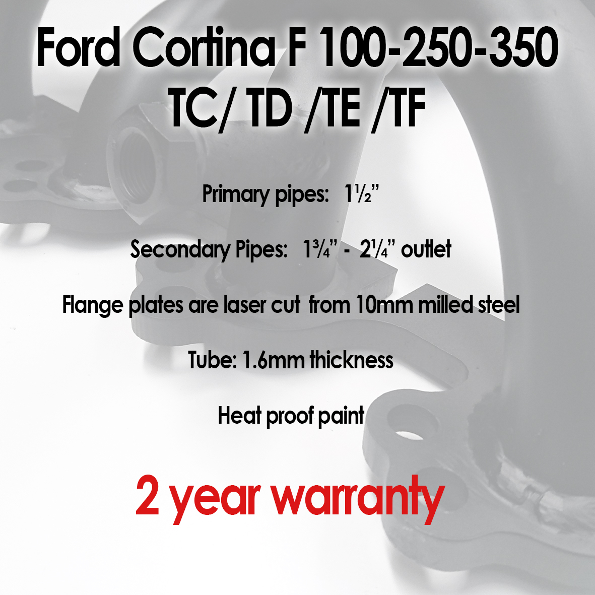 Extractors for Ford Cortina 6cyl X-Flow, TC/ TD/ TE/ TF & F100-250-350 ...