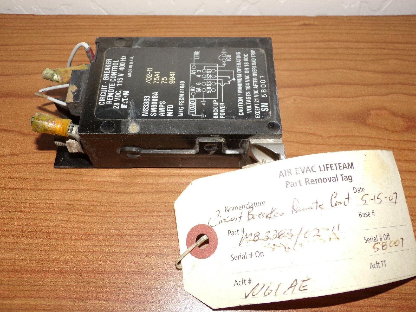 Eaton Remote Controlled Circuit Breaker (RCCB) M83383/02-11 | eBay