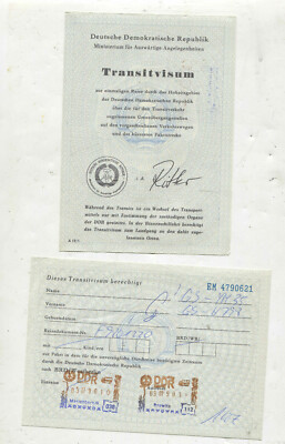 DDR:Transitvisum Mit Stempel Marienborn und Drewitz (57) | eBay.de