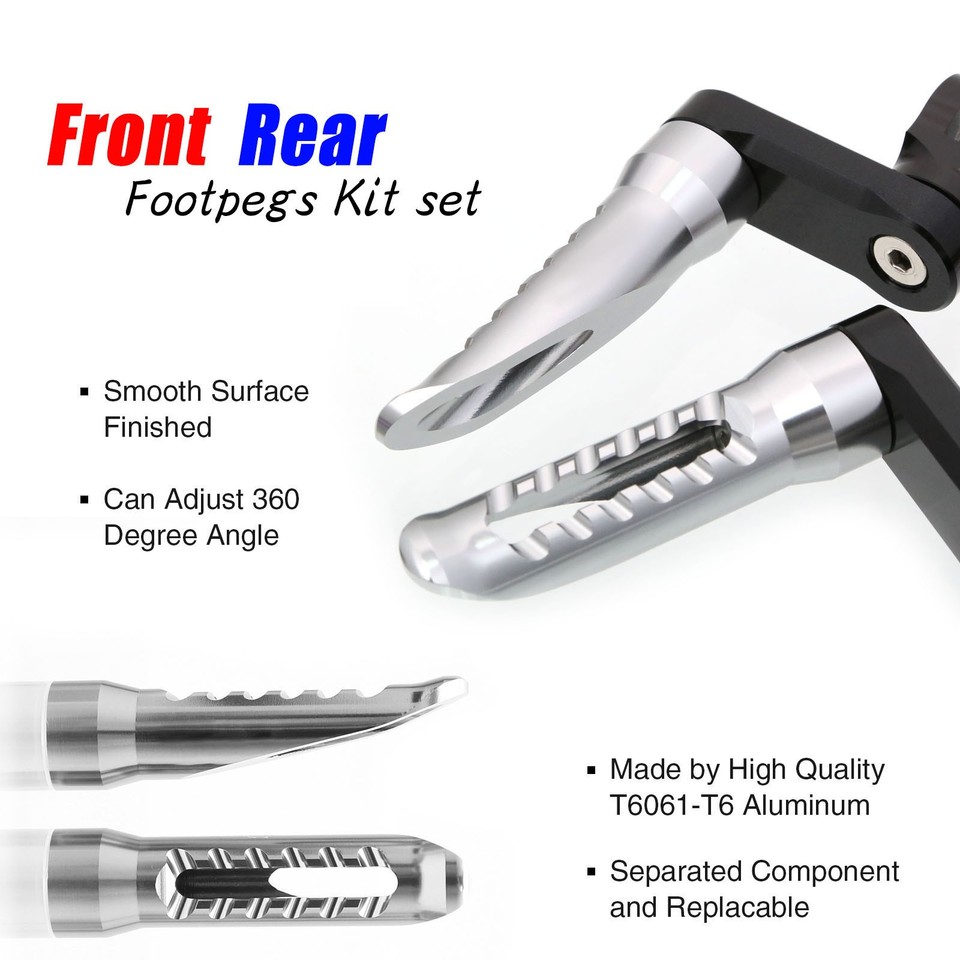 BOB 40mm Riser Titanium Front Rear Foot Pegs For CBR1000F 90-92 93 94 ...