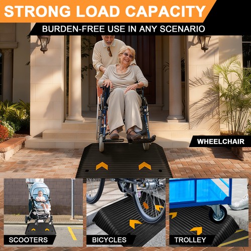 Rubber Threshold Curb Ramp 4" Rise for Wheelchair Scooter | eBay