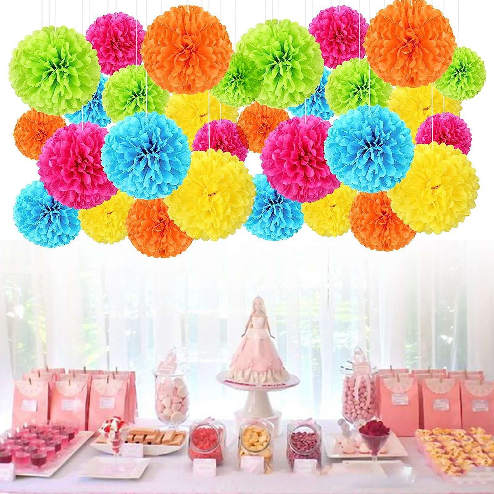 Reusable Paper Ornaments Party Supplies for Any Occasion Flower Balls ...