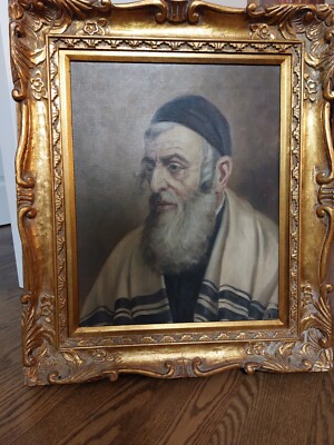 Vintage Oil on Canvas Portrait of a Rabbi by Unknown Artist | eBay