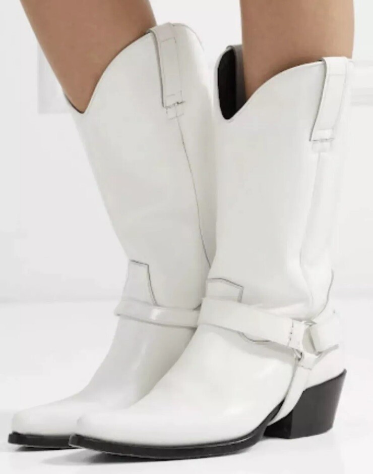 Calvin Klein 205W39NYC RAF Tammy White Western Cowboy Boots Women EU 39 ...
