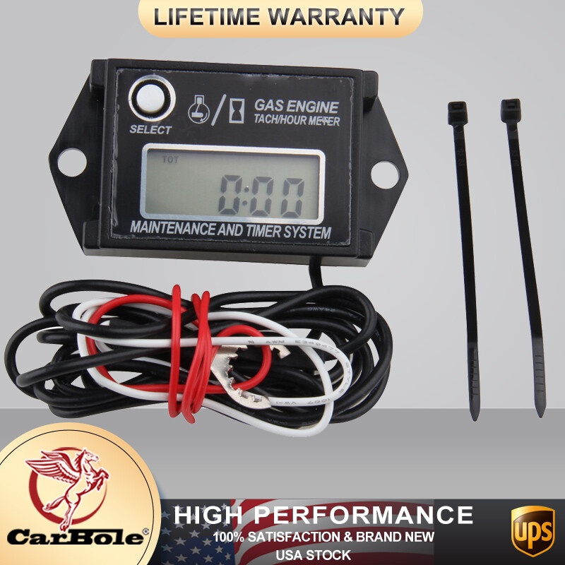 Waterproof Digital Mini Tiny Tachometer Tach Hour Meter Adjustable Job ...