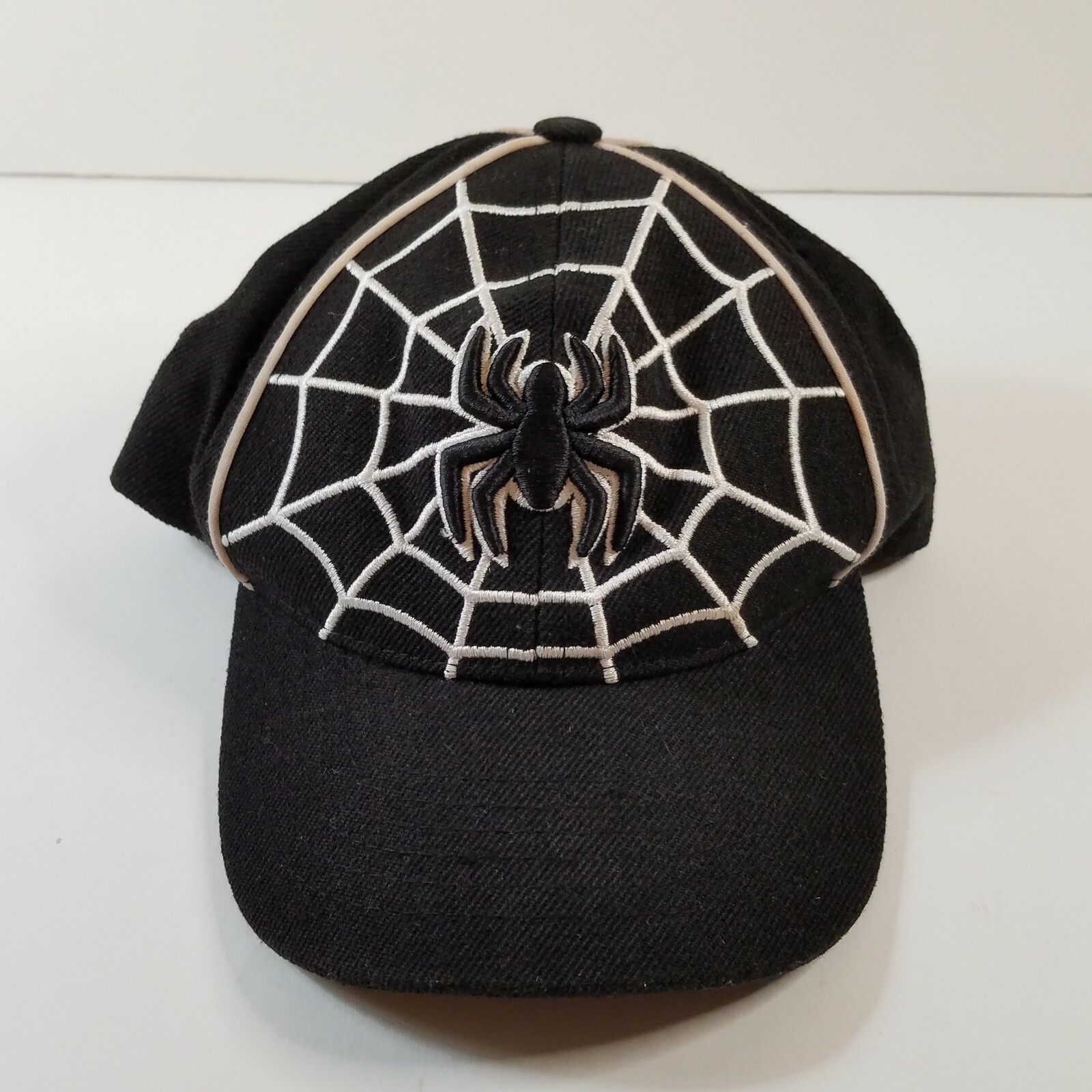 Spider Baseball Cap Hat Black White Web Hook & Loop Adjustable ...