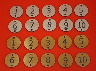 Engraved Disc tags table numbers lockers clubs pub restaurants key ring ...