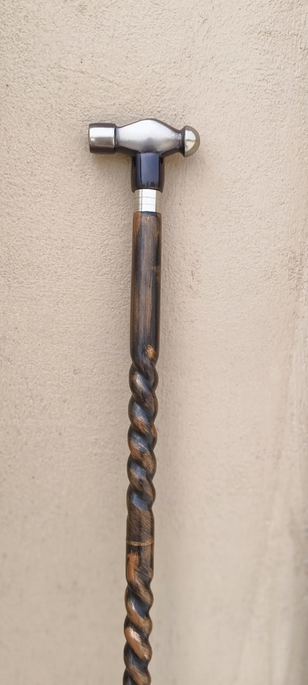 walking stick cane, hammer, walking stick, cane, stick, steel gift ...