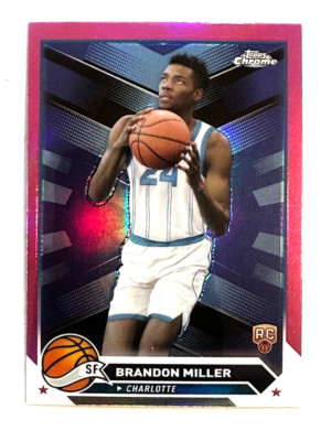 BRANDON MILLER 2023-24 Topps Chrome Basketball Pink Refractor RC NM or ...
