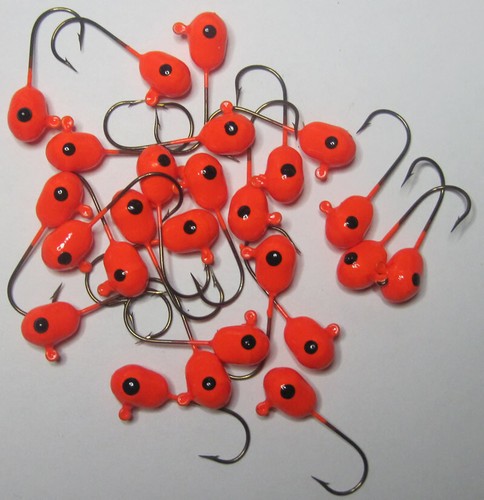 25 Floating Jig Heads Florescent Red 1/0 Walleye baits and rigs | eBay