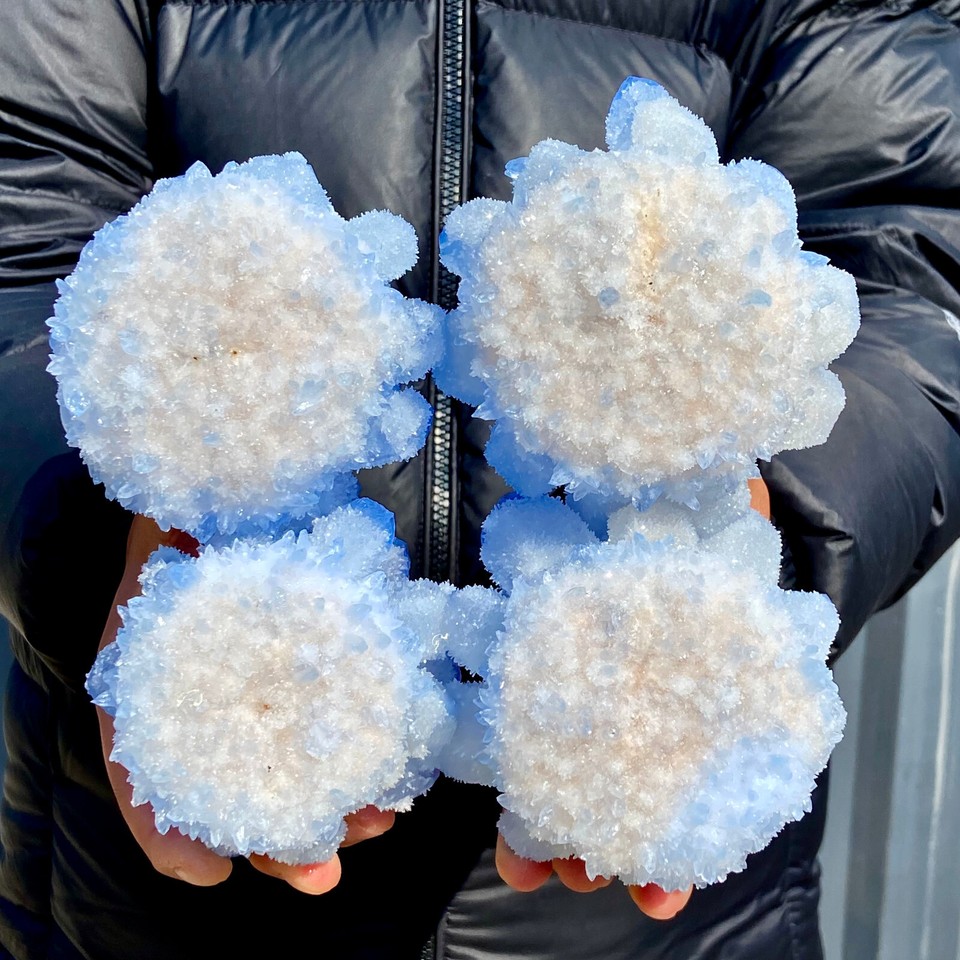 5.8LB New Find BLUE Phantom Quartz Crystal Cluster Mineral Specimen ...