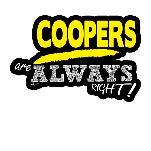 2 x Large Car Stickers coopers ALWAYS RIGHT Decal Bumper Laptop Window ...