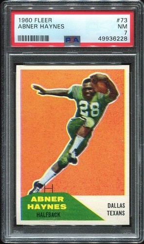 1960 Fleer #73 Abner Haynes RC PSA 7 Dallas Texans Chiefs Hall of Fame ...