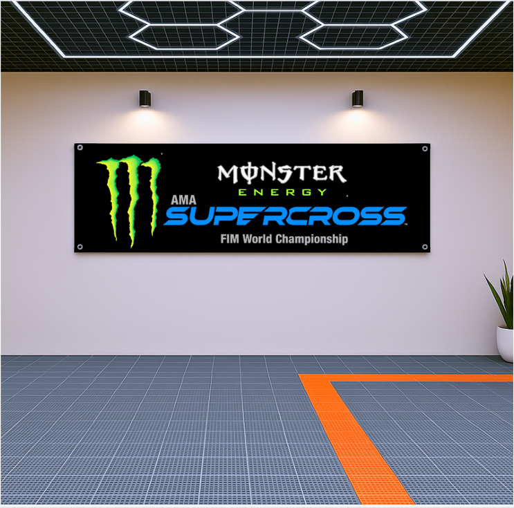 Decoration Monster Energy AMA Supercross Flag Banner – 71x24" Garage ...