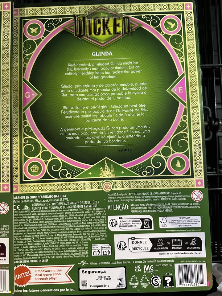 Wicked Movie Glinda Fashion Doll RECALL URL MISPRINT ERROR Mattel ...