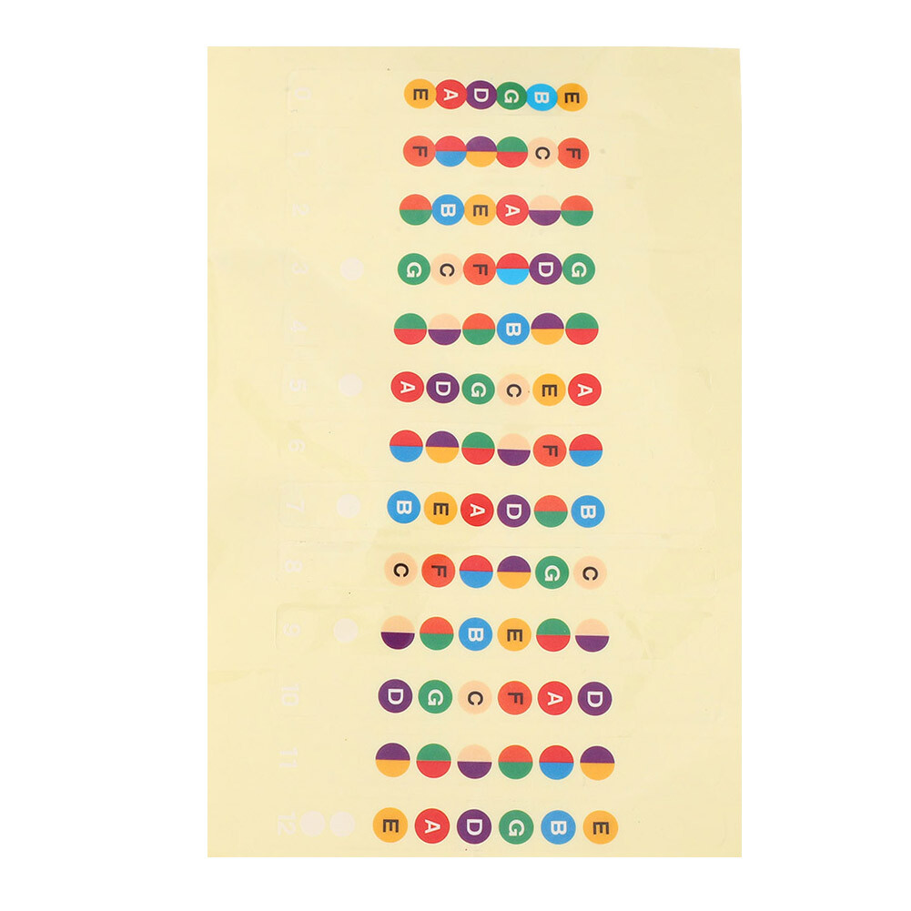 Guitar Trainer Color Coded Fretboard Fret Map Scale Note Sticker For ...