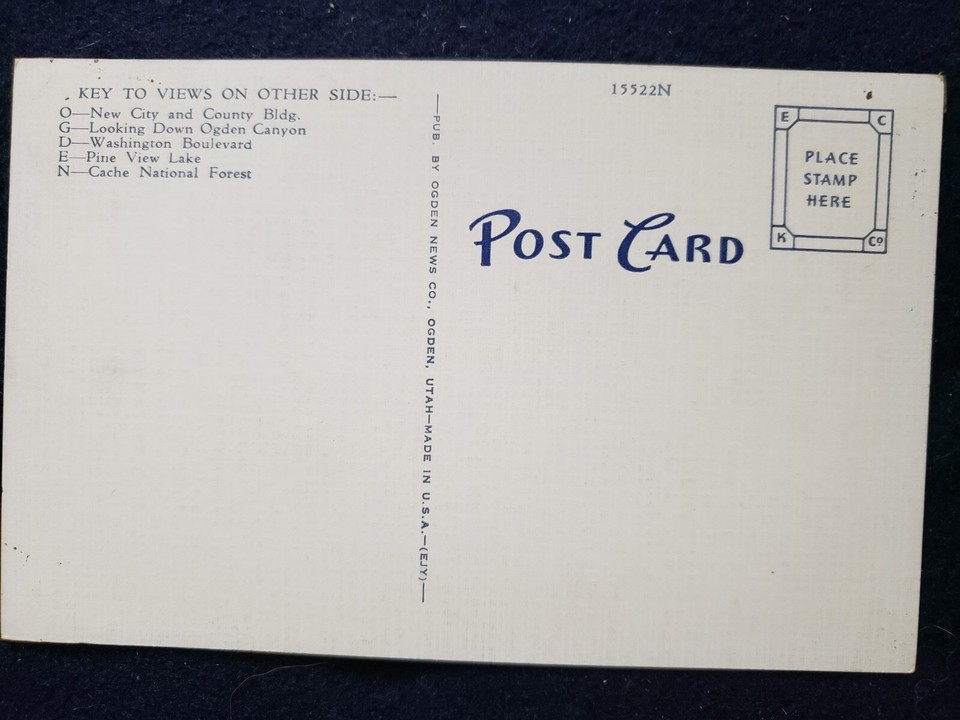 Greetings from Ogden Utah UT Scenes in Letters Postcard 1940s | eBay