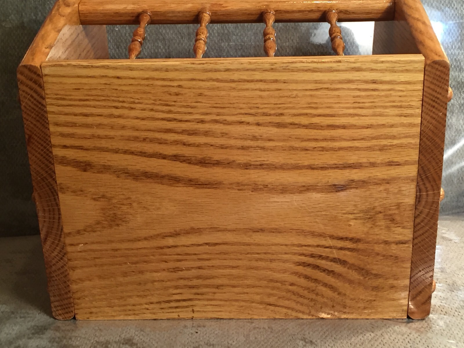 Amish SOLID OAK Wood MAGAZINE Newspaper Rack/STAND/Holder HEAVY 8lb ...