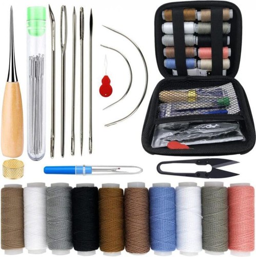 47pcs Sewing Kit Leather Canvas Upholstery Repair Curved Hand Sewing ...